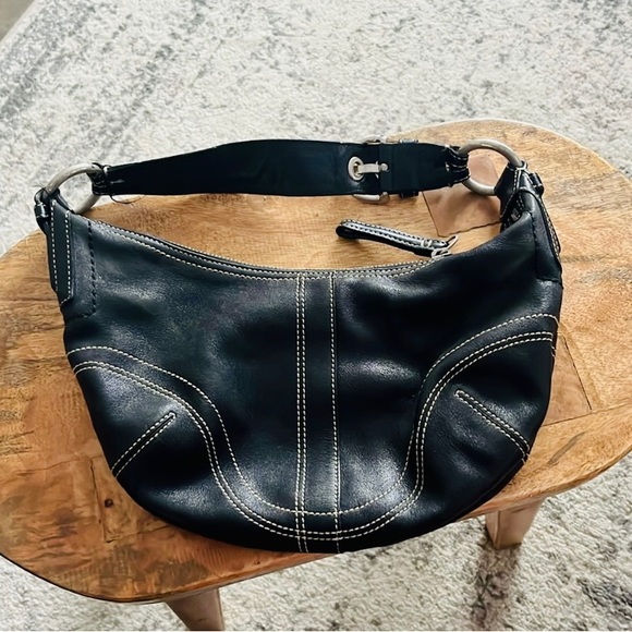 Coach | Bags | Coach Leather Hobo Handbag Shoulder Bag Black Classic ...